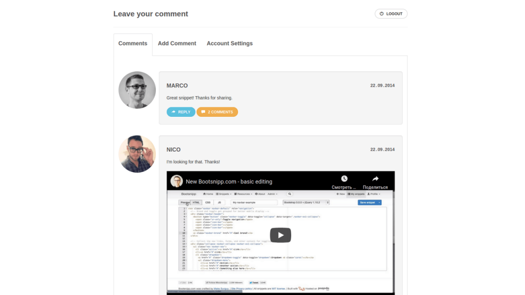 Top 18 Bootstrap Comments - Gpkumar.com